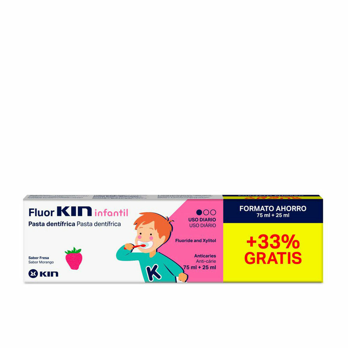 Oδοντόκρεμα Kin Fluorkin Φράουλα 25 ml - marketoupoli.gr