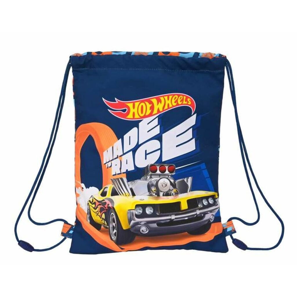 Σχολική Τσάντα με Σχοινιά Hot Wheels Speed club Πορτοκαλί Ναυτικό Μπλε ...