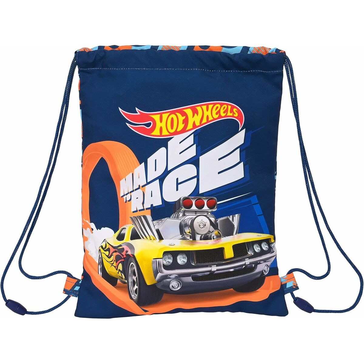 Σχολική Τσάντα με Σχοινιά Hot Wheels Speed club Πορτοκαλί Ναυτικό Μπλε ...