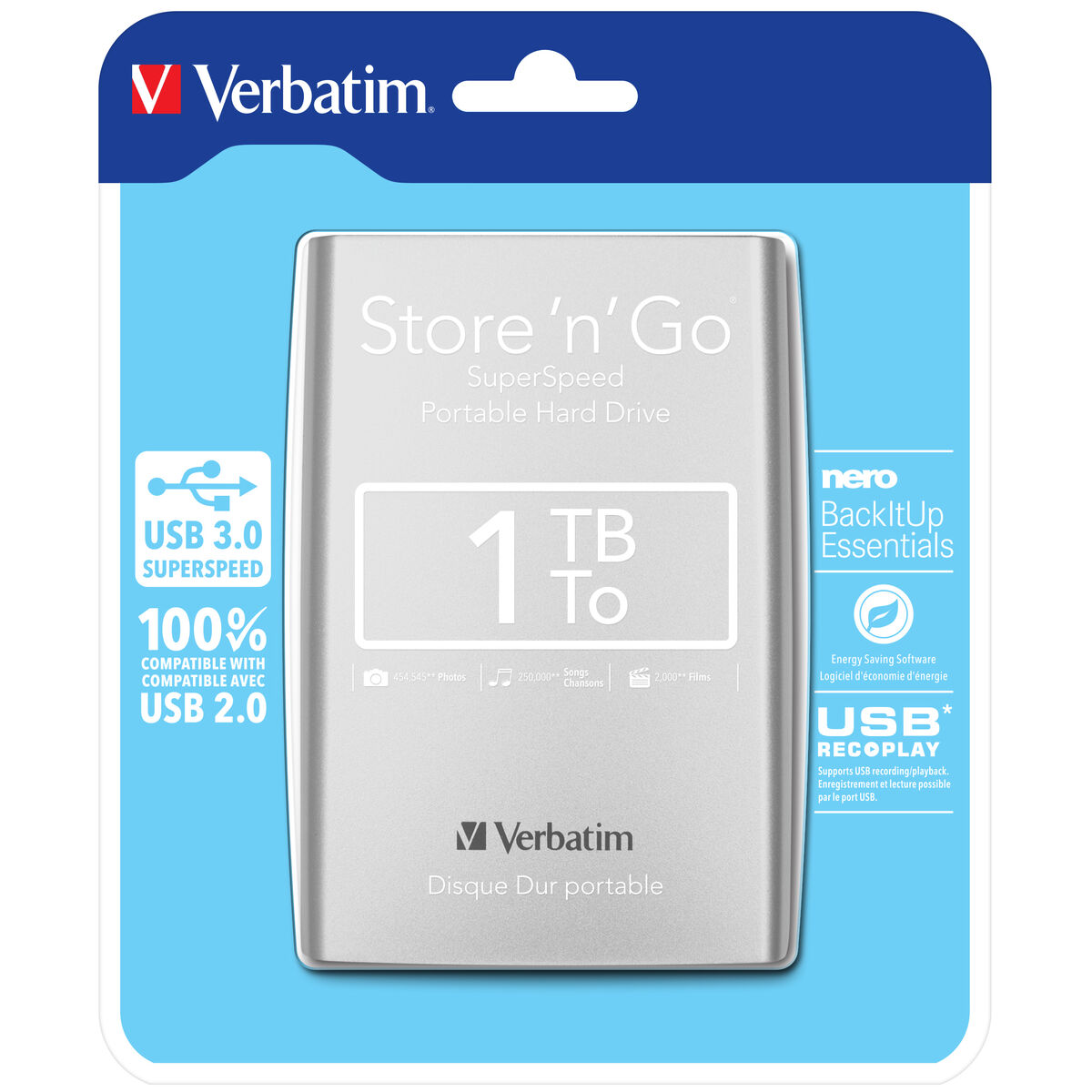 Εξωτερικός Σκληρός Δίσκος Verbatim 53071 1 TB HDD - marketoupoli.gr