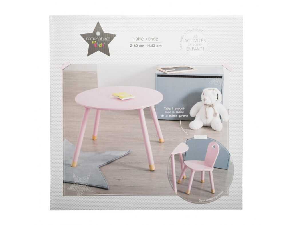 Τραπεζάκι Atmosphera For Kids - 60X43.5Cm - Ροζ - marketoupoli.gr