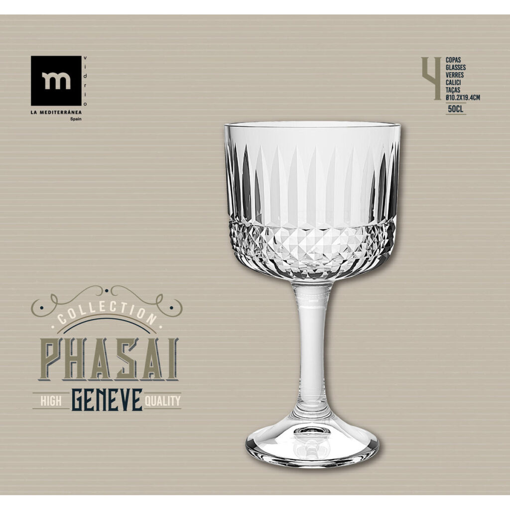 Ποτήρι Κρασί La Mediterránea Phasai geneve Διαφανές Γυαλί 500 ml (24 ...
