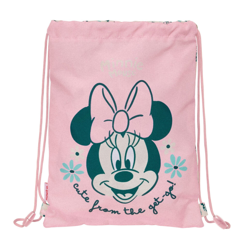 Σχολική Τσάντα με Σχοινιά Minnie Mouse Minty Ροζ 26 x 34 x 1 cm ...