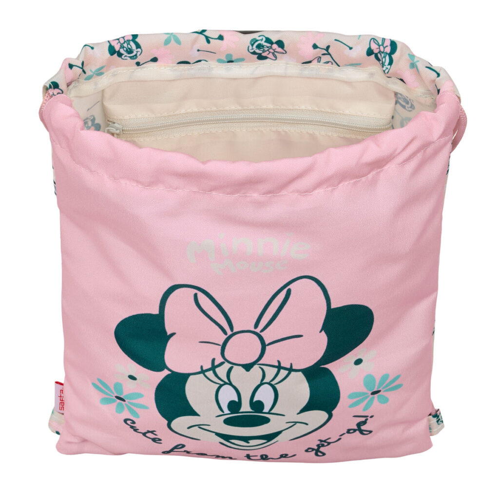 Σχολική Τσάντα με Σχοινιά Minnie Mouse Minty Ροζ 26 x 34 x 1 cm ...
